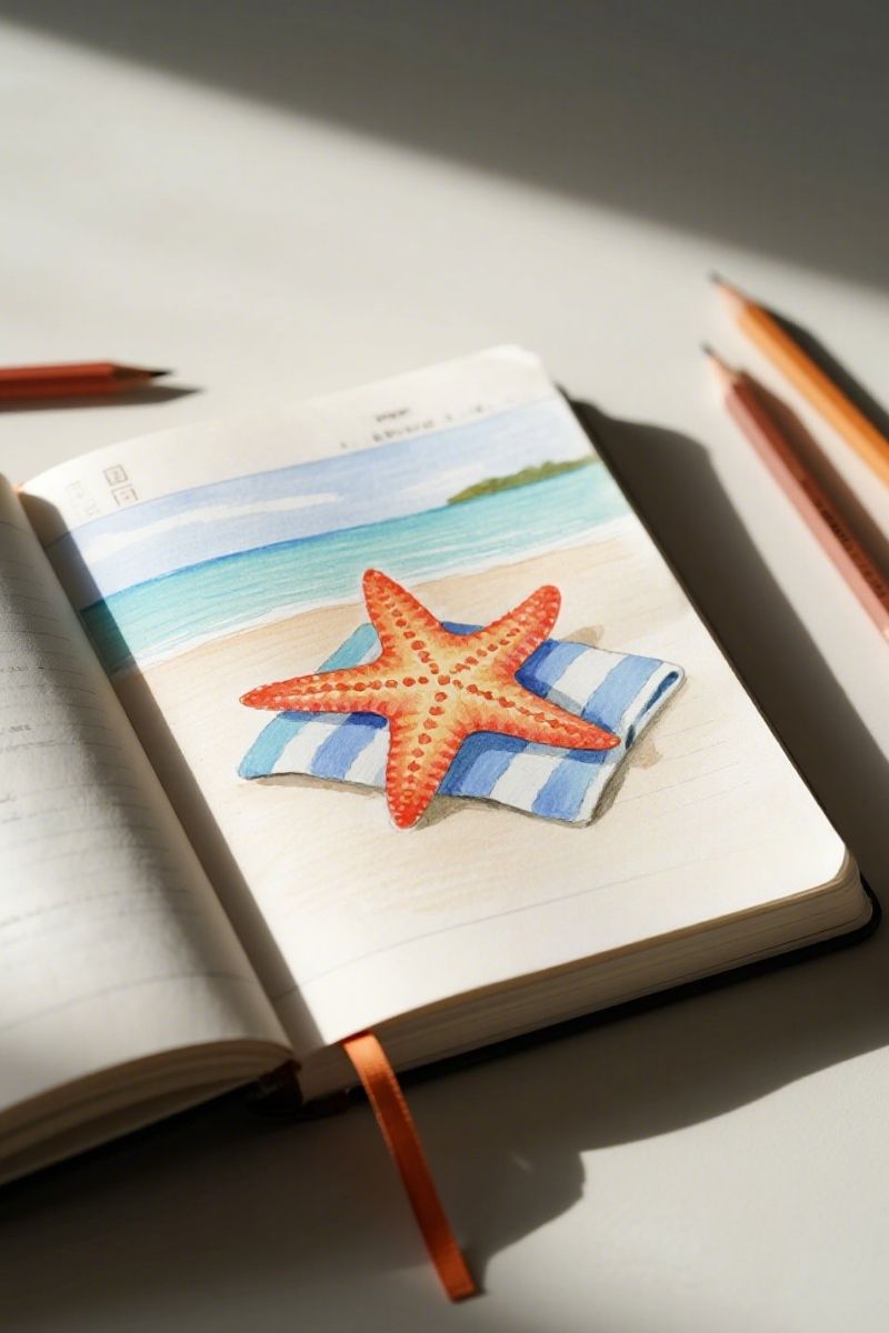 23 Beach Drawing Ideas That Bring Sun, Sand, and Sea to Your Sketchbook ...