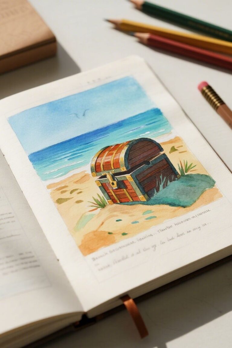 23 Beach Drawing Ideas That Bring Sun, Sand, and Sea to Your Sketchbook ...