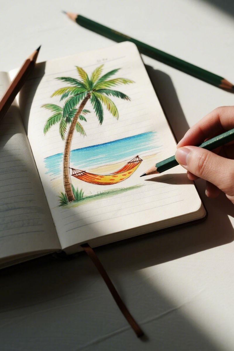 23 Beach Drawing Ideas That Bring Sun, Sand, and Sea to Your Sketchbook ...