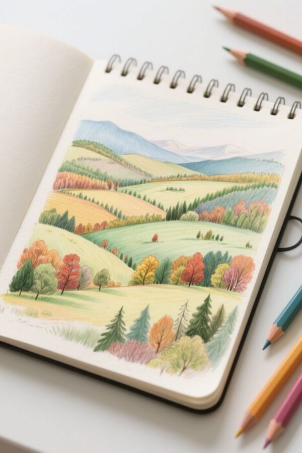20 Landscape Drawing Ideas That Capture Mood, Depth, and Natural Beauty ...