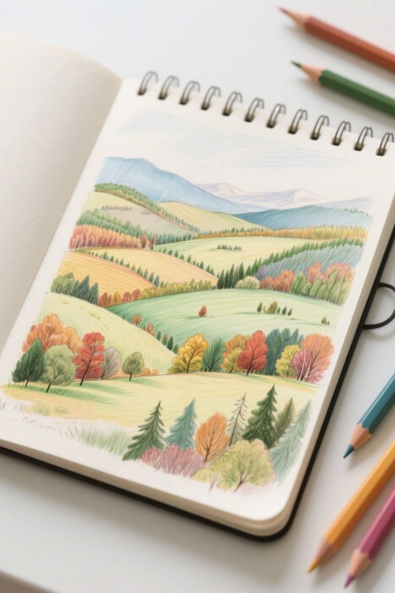 20 Landscape Drawing Ideas That Capture Mood, Depth, and Natural Beauty ...