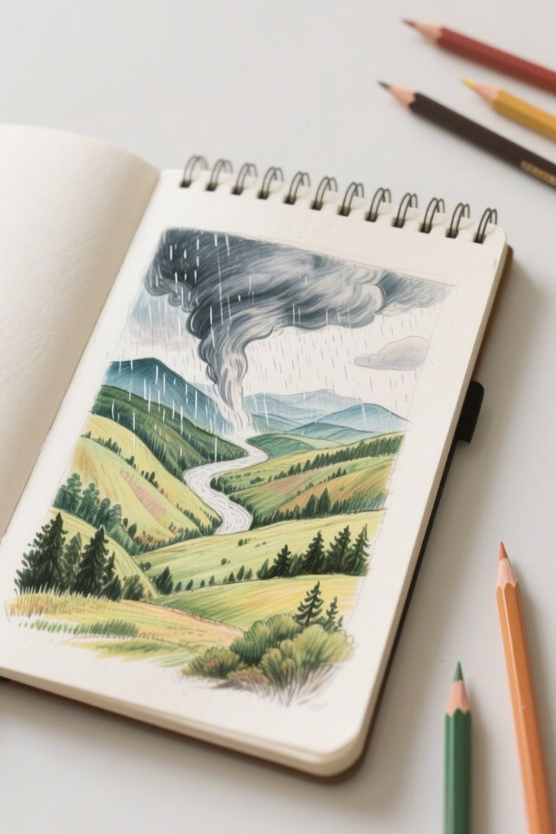 20 Landscape Drawing Ideas That Capture Mood, Depth, and Natural Beauty ...