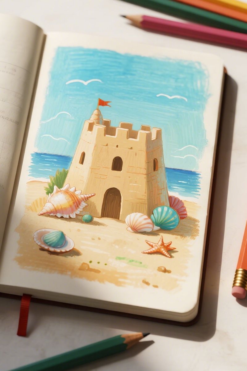 23 Beach Drawing Ideas That Bring Sun, Sand, and Sea to Your Sketchbook ...