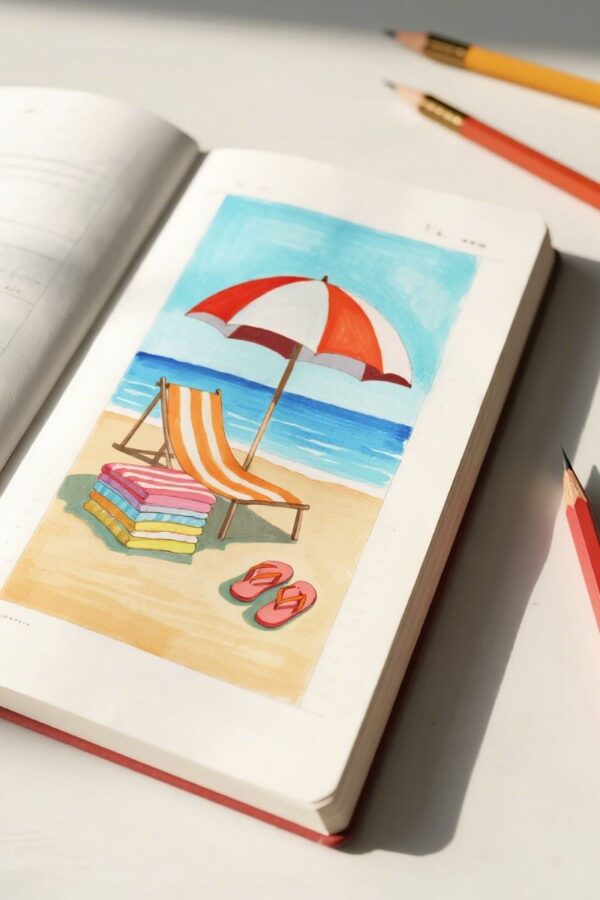 23 Beach Drawing Ideas That Bring Sun, Sand, and Sea to Your Sketchbook ...