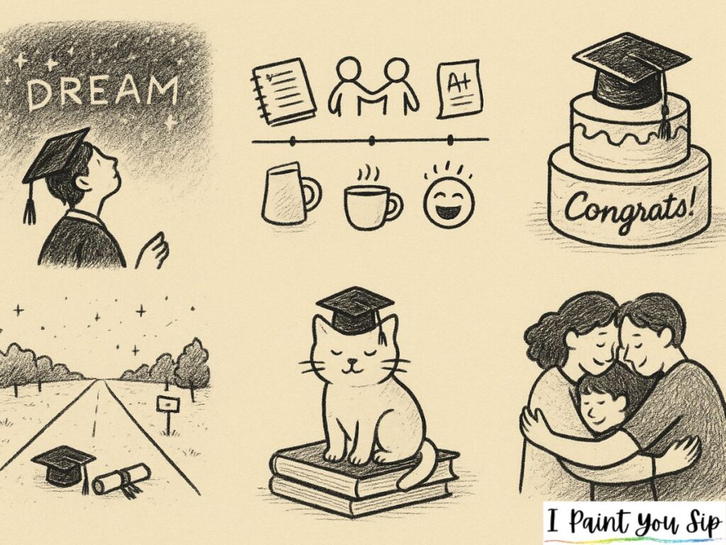 19 Graduation Drawing Ideas to Celebrate New Beginnings | I Paint You Sip