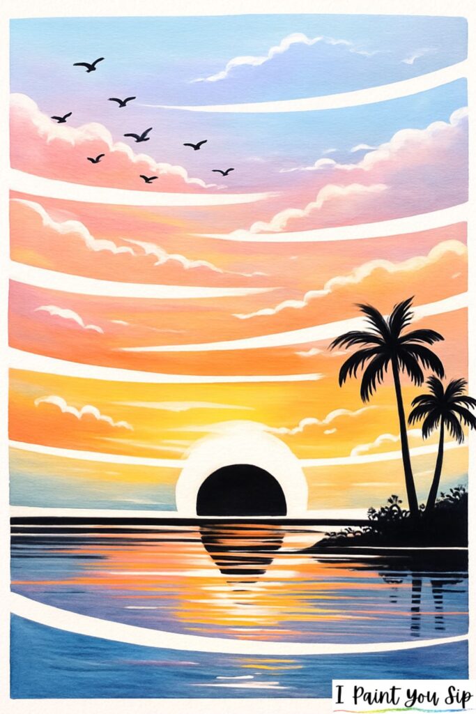 17 Dreamy Sunset Painting Ideas You’ve Never Tried Before | I Paint You Sip